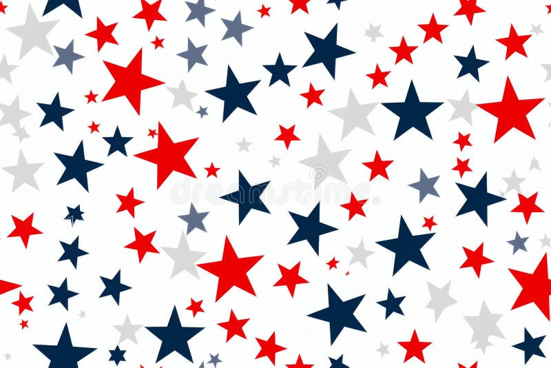 Red, White and Blue Stars on a White Background Stock Illustration ...