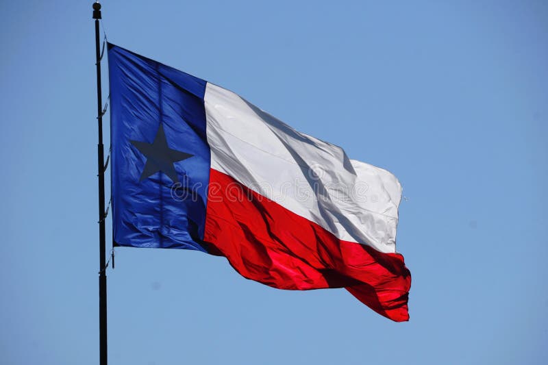 The State of Texas Flag Moving on a Pole Stock Photo - Image of blue ...