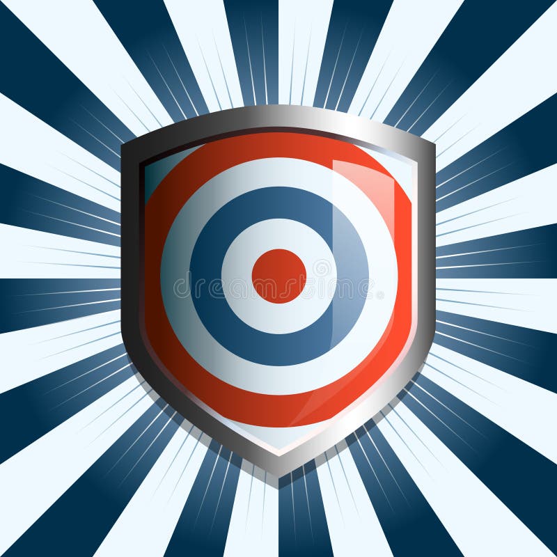 Red White and Blue Target Shield Stock Vector - Illustration of ...