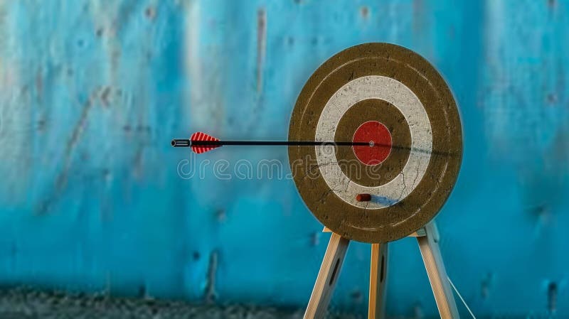 A Red, White and Blue Target with a Single Arrow Sticking Out of it ...