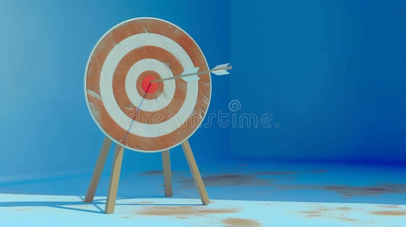 A Red, White and Blue Target with a Single Arrow Sticking Out of it ...