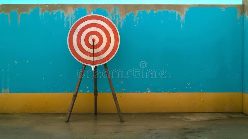 A Red, White and Blue Target with a Single Arrow Sticking Out of it ...