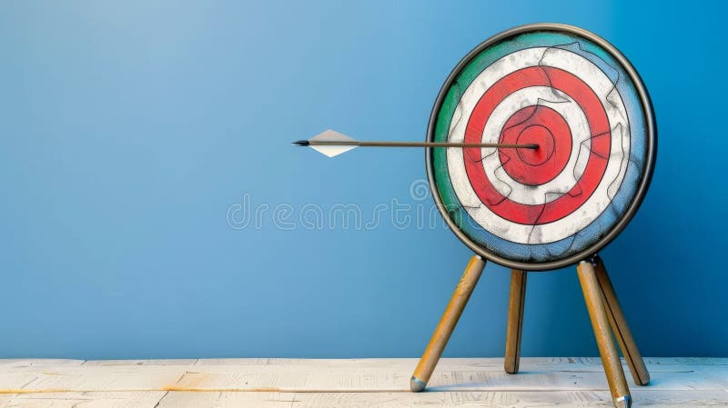 A Red, White and Blue Target with a Single Arrow Sticking Out of it ...