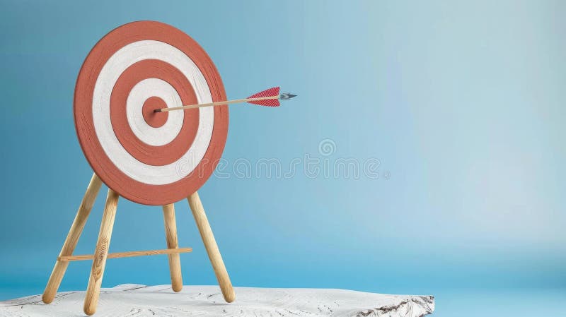 A Red, White and Blue Target with a Single Arrow Sticking Out of it ...