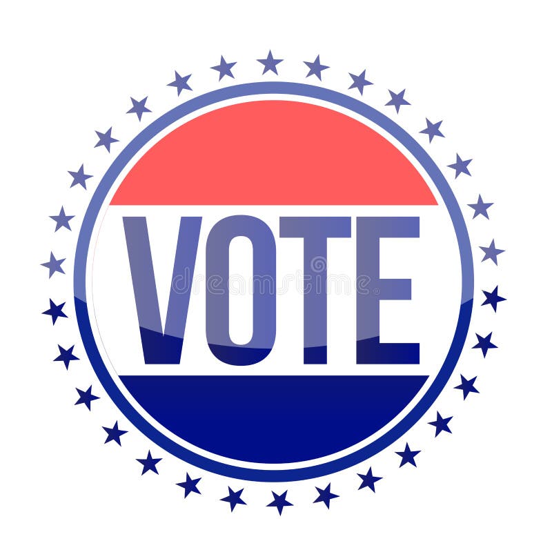 Red White and Blue Vote Seal Stock Illustration - Illustration of star ...