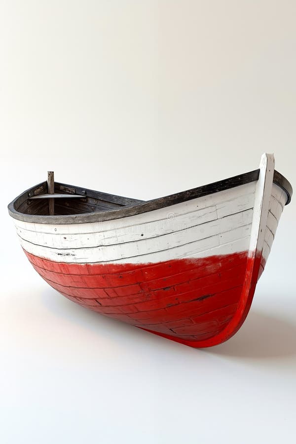 A Red and White Boat Sitting on Top of a White Surface Stock Image ...