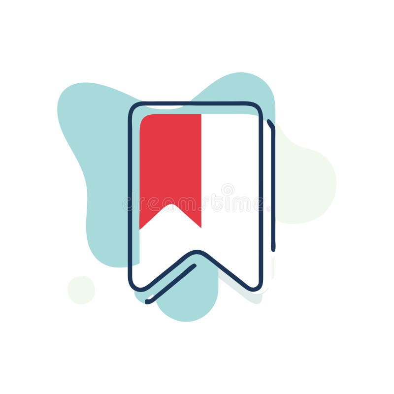 A Red and White Bookmark with a Blue Border Stock Photo - Image of ...