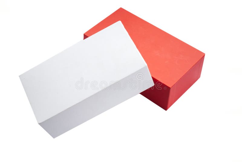 Red and White Box on a White Background. Isolate Stock Photo - Image of ...