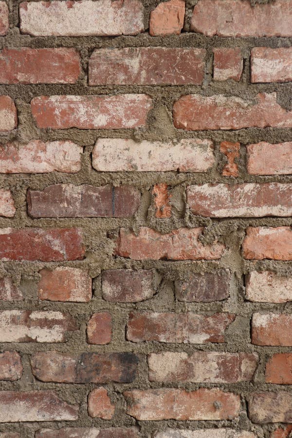 Red and White Brick with Gray Mortar Stock Photo - Image of soil ...
