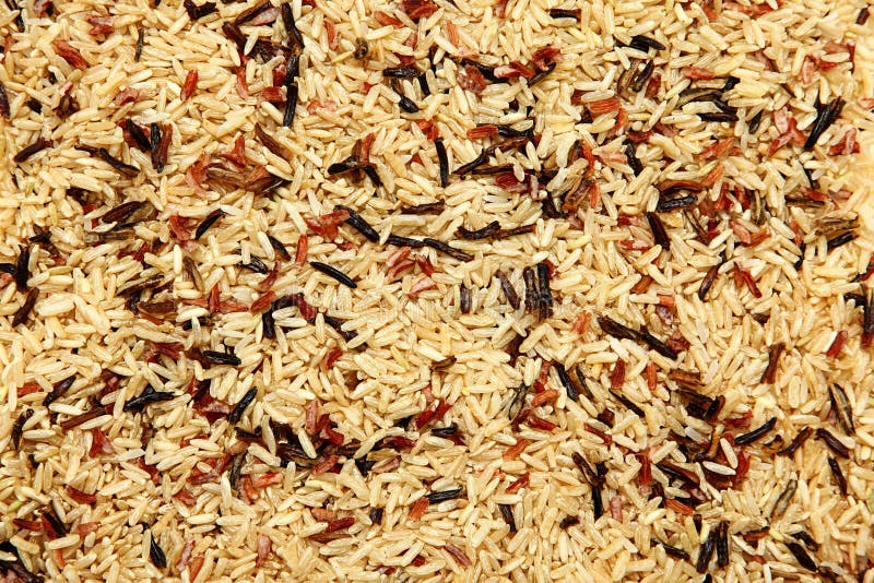 Red, White, Brown Wild Rice Mixed Stock Image - Image of food, wild ...