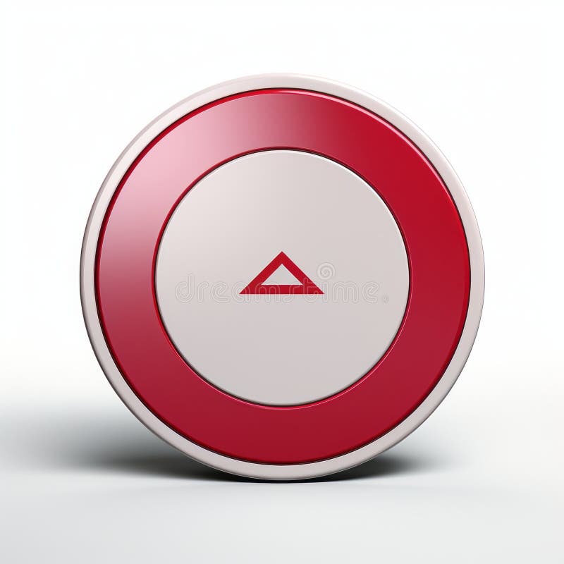 A Red and White Button with an Arrow on it Stock Illustration ...