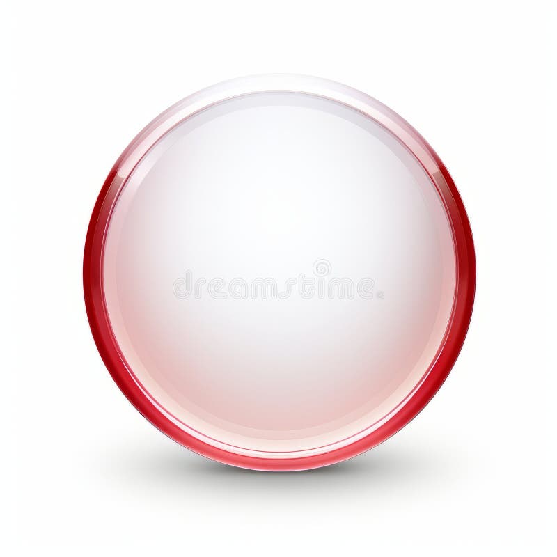 A Red and White Button on a White Background Stock Illustration ...