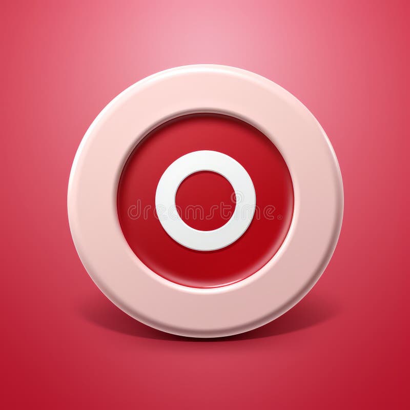 A Red and White Button on a Red Background Stock Illustration ...