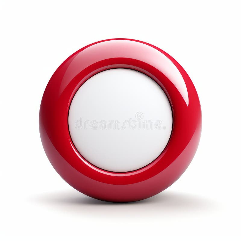 A Red and White Button with an Arrow on it Stock Illustration ...