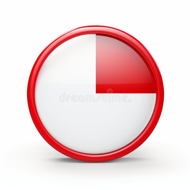 A Red and White Button with a White Square in the Middle Stock ...