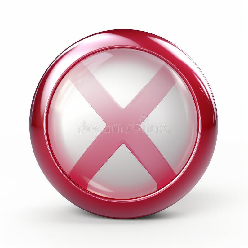 A Red and White Button with an X on it Stock Illustration ...