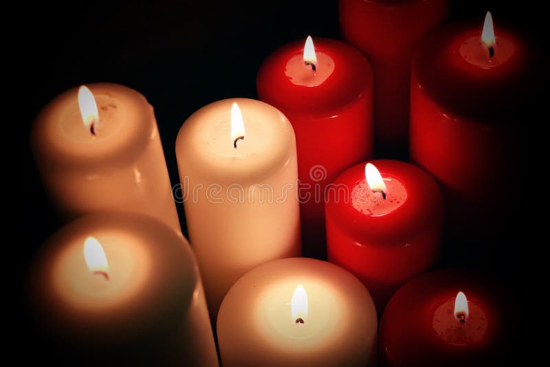Red white candle stock photo. Image of black, close, advent - 89347922