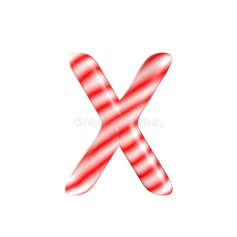 Red White Candy Letter X Isolated on White Background Stock Image ...