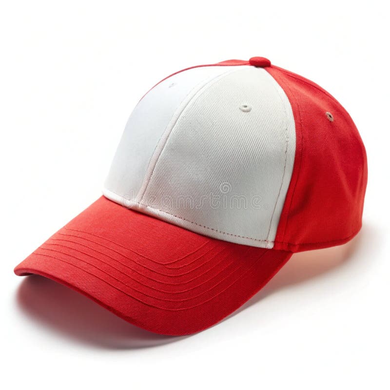 Red and white cap stock illustration. Illustration of brand - 356951085