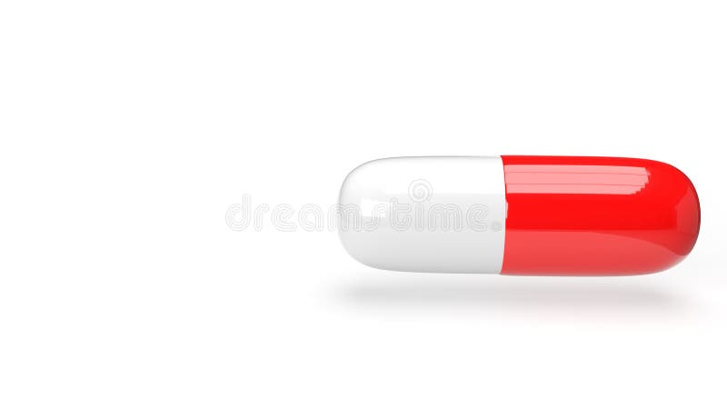 Red White Capsule 3d Rendering for Medical Content Stock Illustration ...