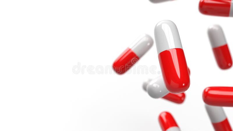 Red White Capsule 3d Rendering for Medical Content Stock Illustration ...