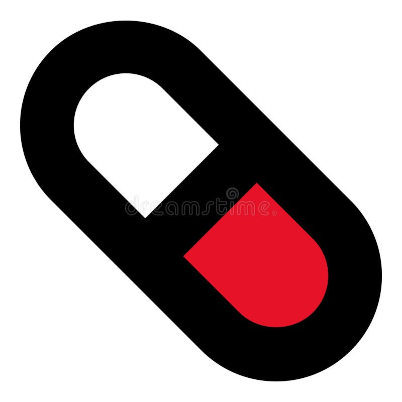 Red and White Capsule Pill Icon, Cartoon Style Stock Vector ...