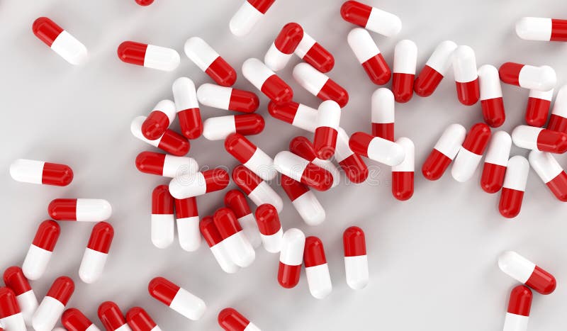Red and White Capsule Pills Stock Illustration - Illustration of ...