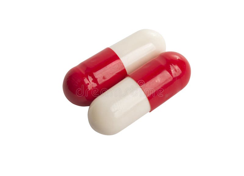 Red-white Capsules Isolated Stock Photo - Image of healthy, pharmacy ...