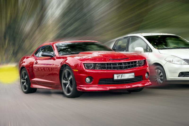 Red and white cars. stock illustration. Illustration of blurred - 102873236