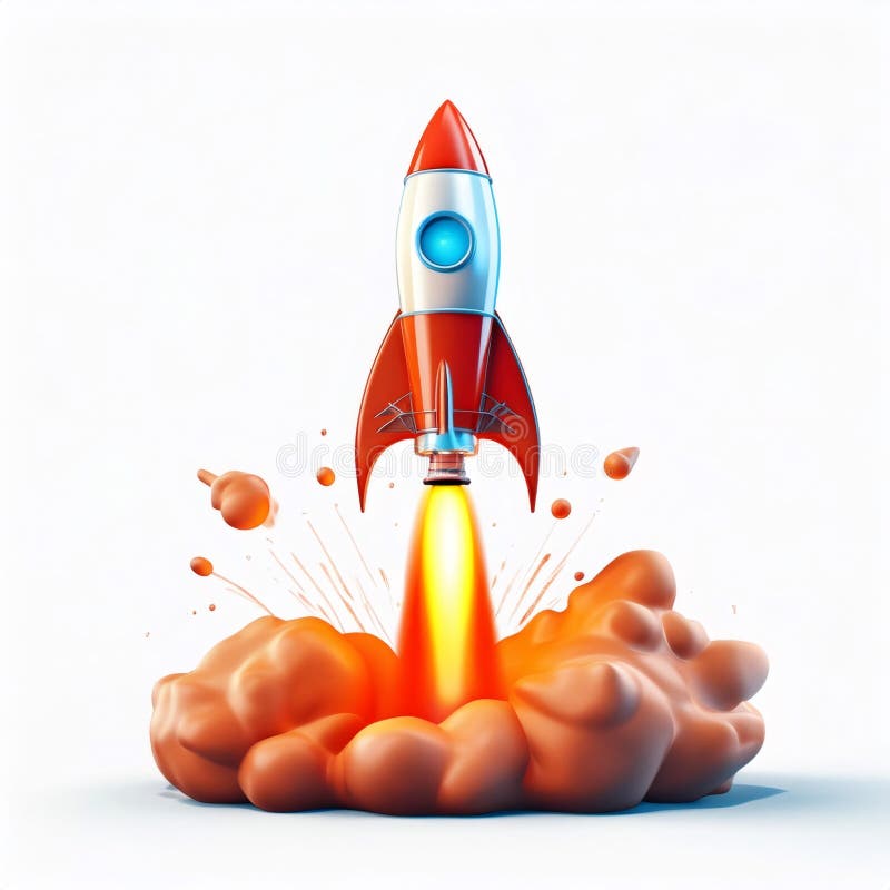 Cartoon Rocket Blast Off