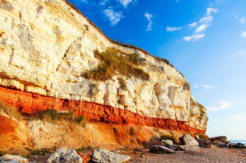 Cliffs of Hunstanton, Norfolk Stock Photo - Image of britain ...