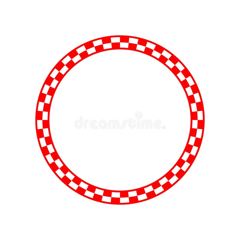 Red and White Checkered Circle Frame Stock Vector - Illustration of ...