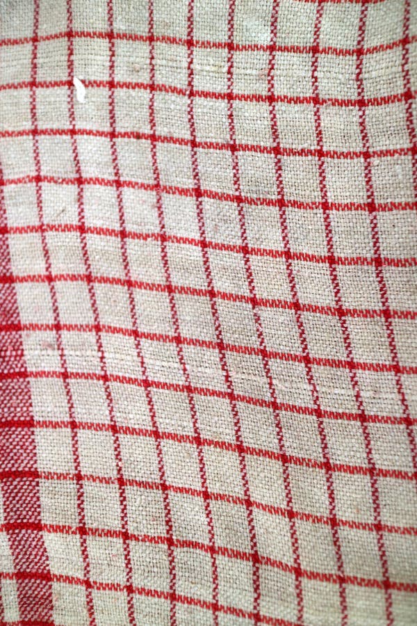 Red and White Checkered Fabric Close Up Stock Image - Image of sewing ...