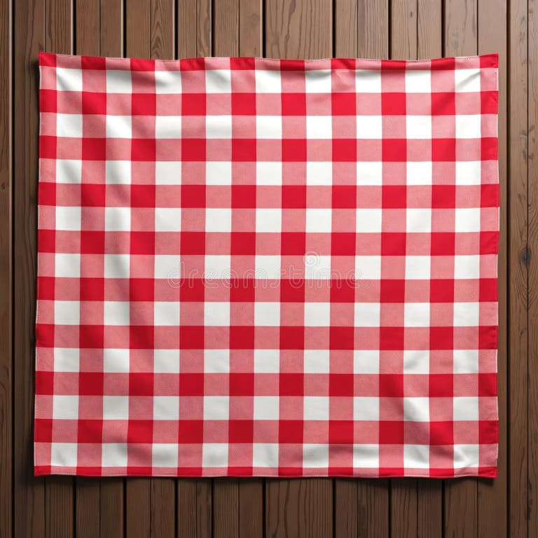 Red, White Checkered Fabric with Grid Pattern of Squares, with Diagonal ...