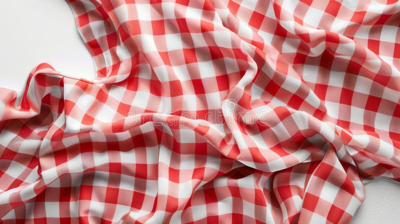 Red and White Checkered Fabric Pattern, Close-up. Textile Design and ...