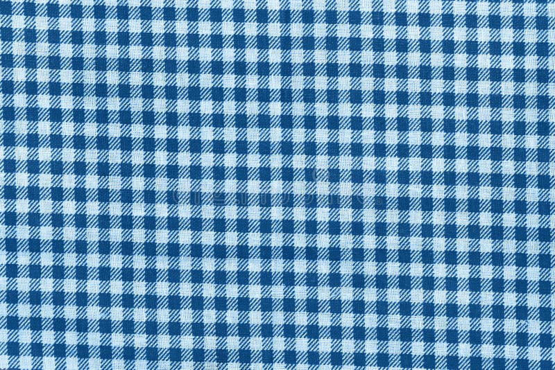 Classic Blue and White Checkered Fabric Texture. Bright Colored Cotton ...