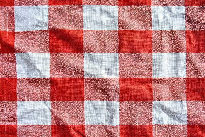 Red and White Checkered Fabric Texture Stock Image - Image of white ...