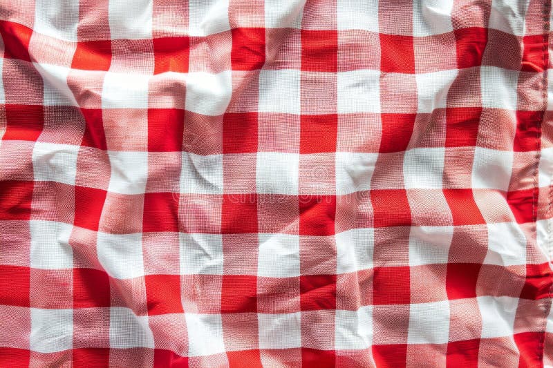 Red and White Checkered Fabric Texture Stock Photo - Image of thread ...