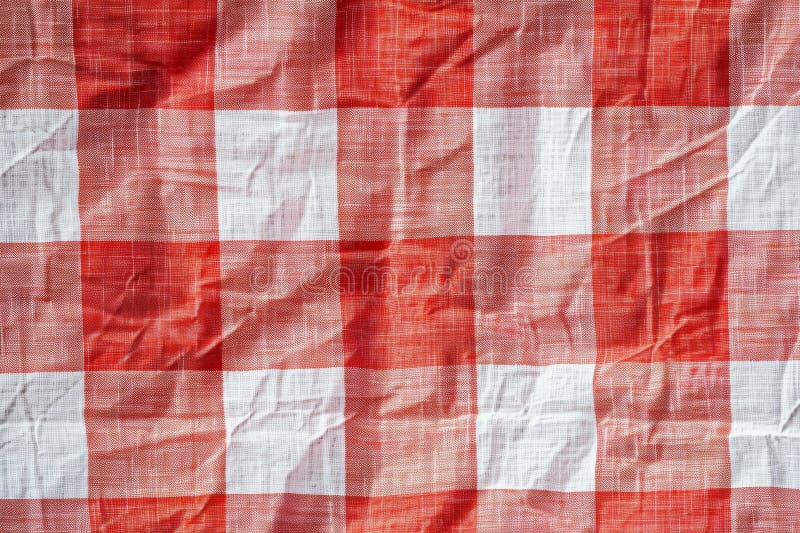 Red and White Checkered Fabric Texture Stock Image - Image of sewing ...