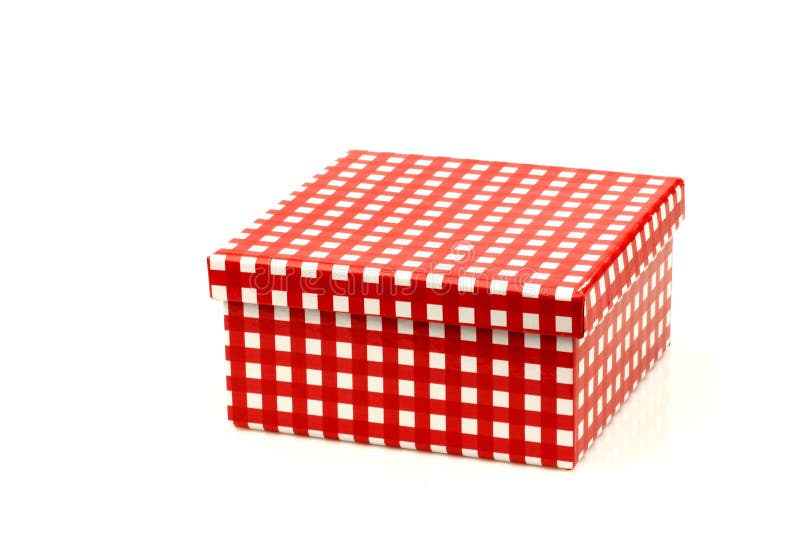 Red and White Checkered Gift Box Stock Image - Image of birthday ...