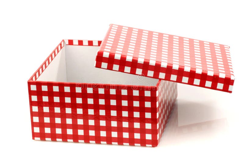 Red and White Checkered Gift Box Stock Photo - Image of closed, square ...