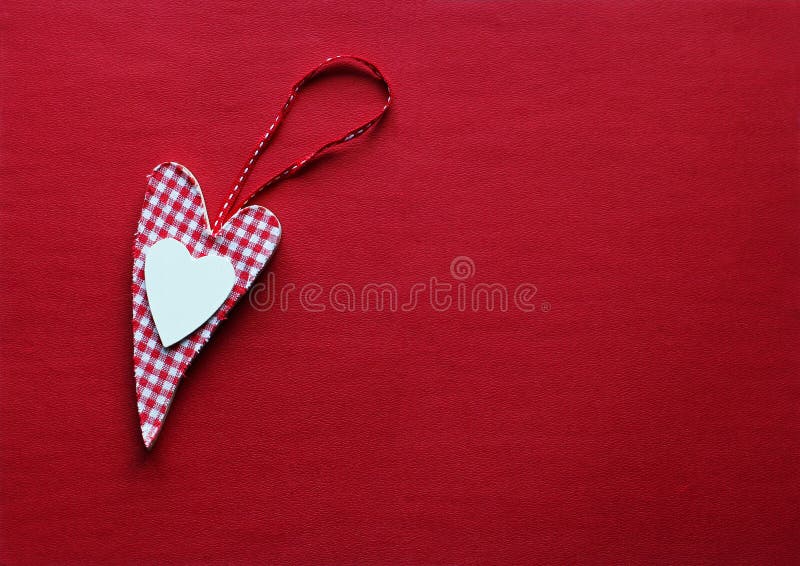 A Red and White Checkered Heart on a Red Background Stock Photo - Image ...