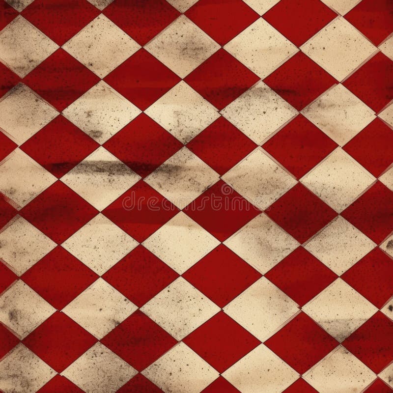 Red and White Checkered Pattern on Circus Floor. Infinite, Seamless ...