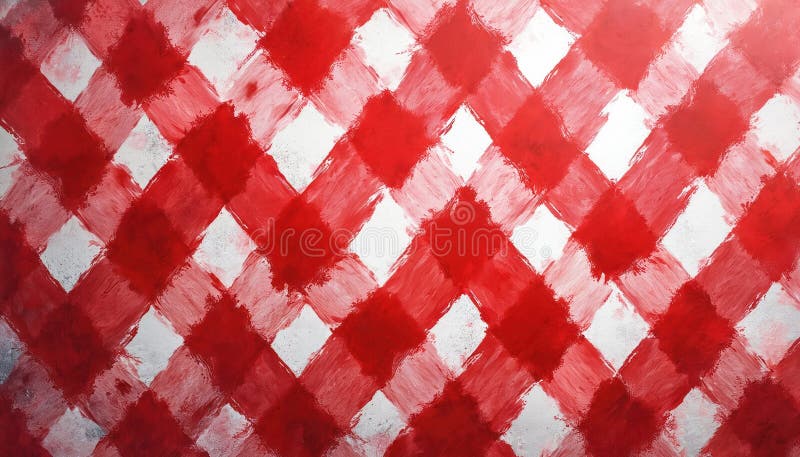 Red, White Checkered Pattern Illustration. Diagonal Red Stripes Create ...