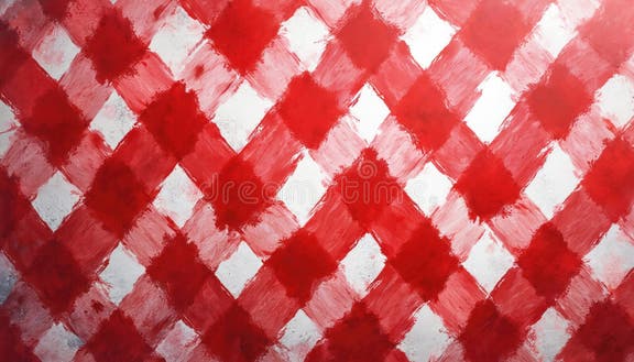 Red, White Checkered Pattern Illustration. Diagonal Red Stripes Create ...