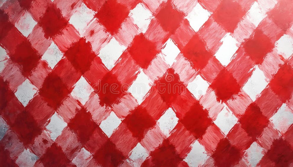 Red, White Checkered Pattern Illustration. Diagonal Red Stripes Create ...