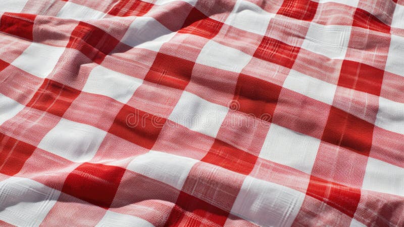 A Classic Red and White Checkered Tablecloth Stock Photo - Image of ...