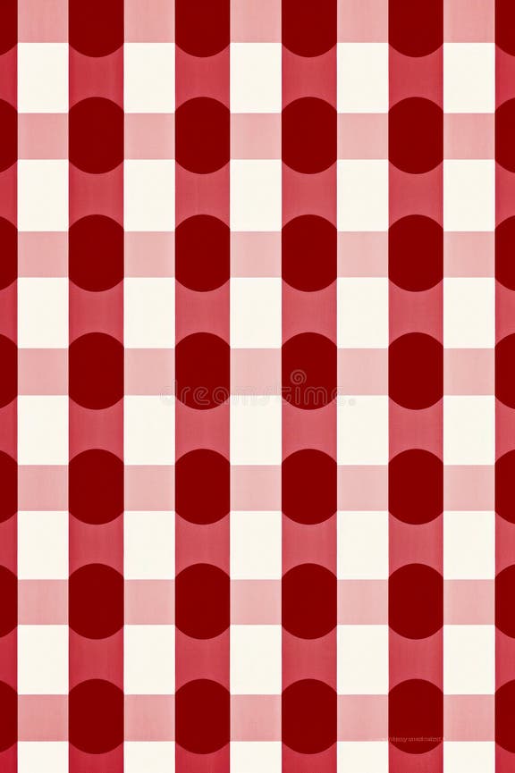 Red and White Checkered Table Cloth with Circles on it. Generative AI ...