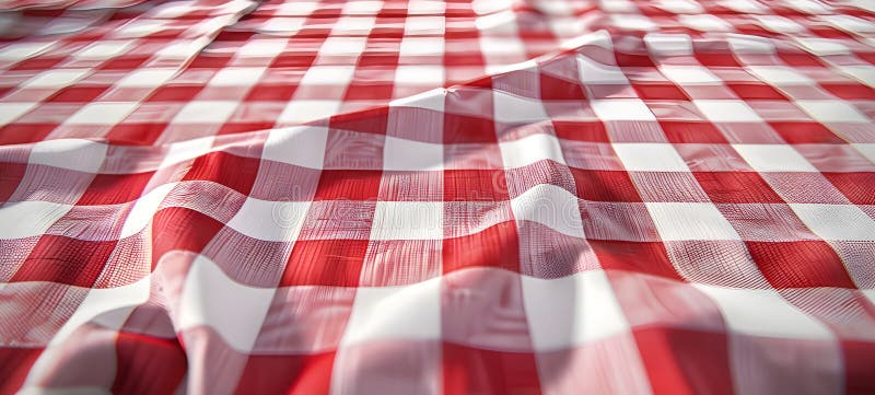 Red and White Checkered Tablecloth Background - Ai Generated Stock ...
