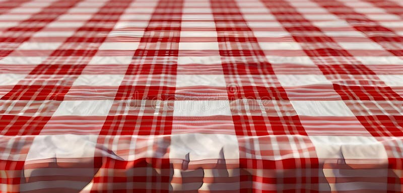 Red and White Checkered Tablecloth Background - Ai Generated Stock ...